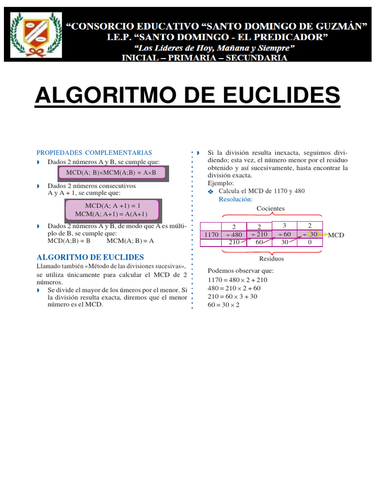 Algoritmo de Euclides | PDF