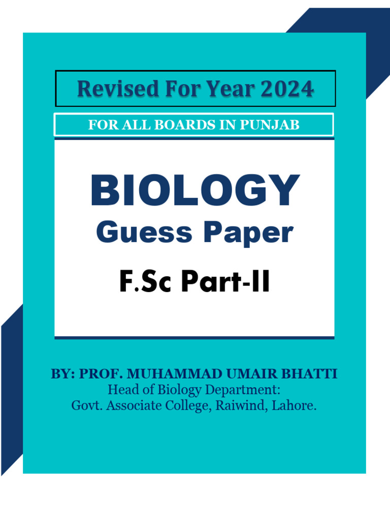Guess Paper Biology 2024 (2nd Year) | PDF | Gene | Meiosis