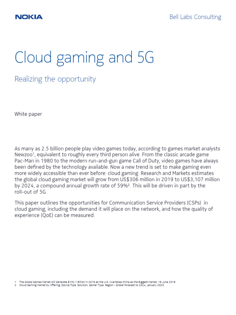 Nokia Cloud Gaming and 5G - Realizing The Opportunity White Paper EN ...