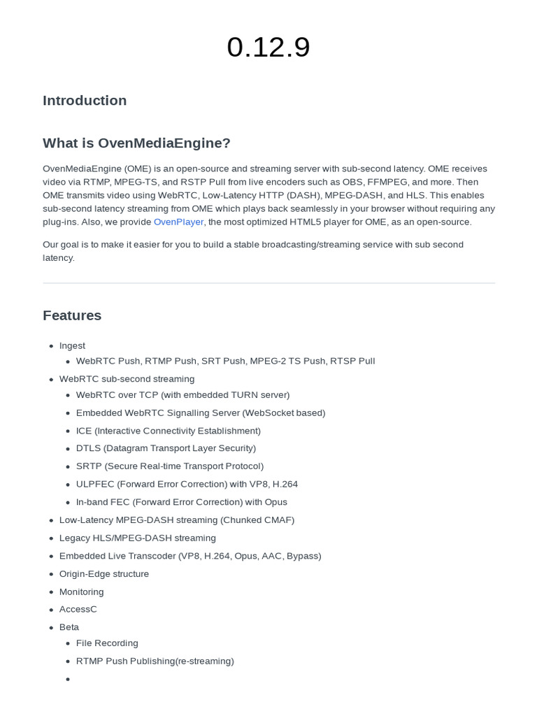 OvenMediaEngine | PDF | Port (Computer Networking) | Streaming Media