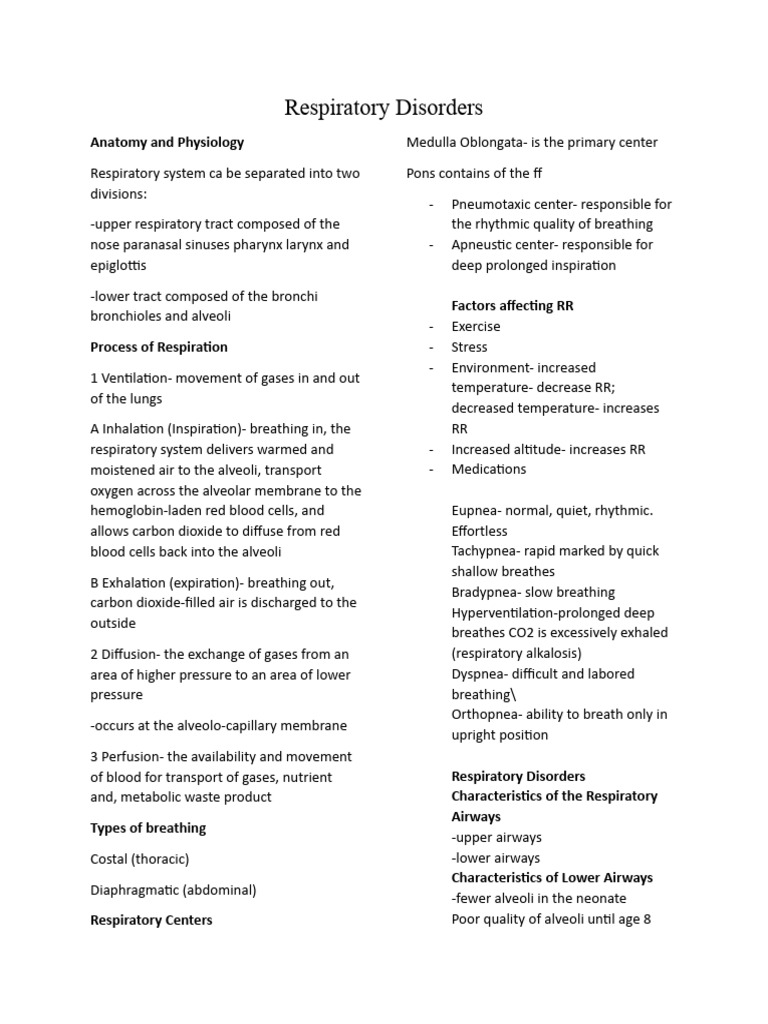 Respiratory Disorders | PDF | Respiratory Tract | Breathing