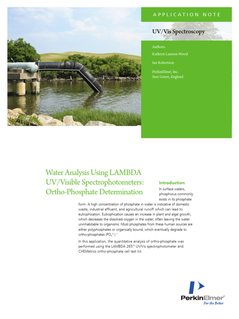 App Water Analysis Using Lambda Ortho Phosphate Determination 012575 01 Pdf