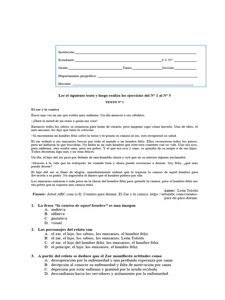 Examen - Gilberto | Descargar gratis PDF | La risa