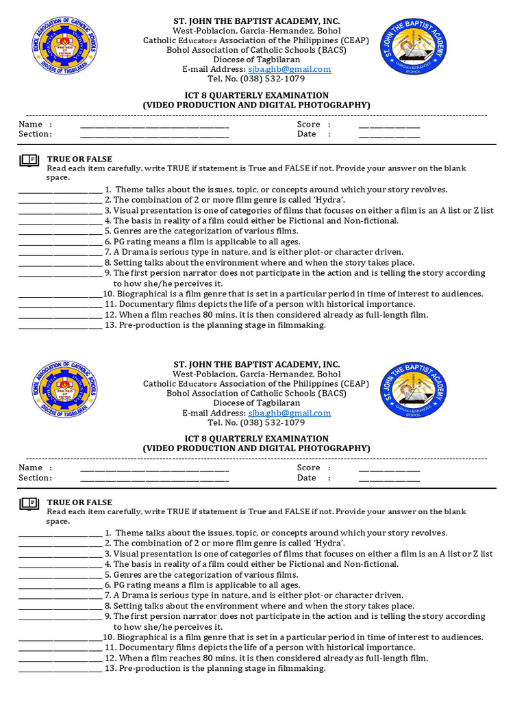ICT 8 Quarterly Exam - 102623 | PDF | Genre | Narration