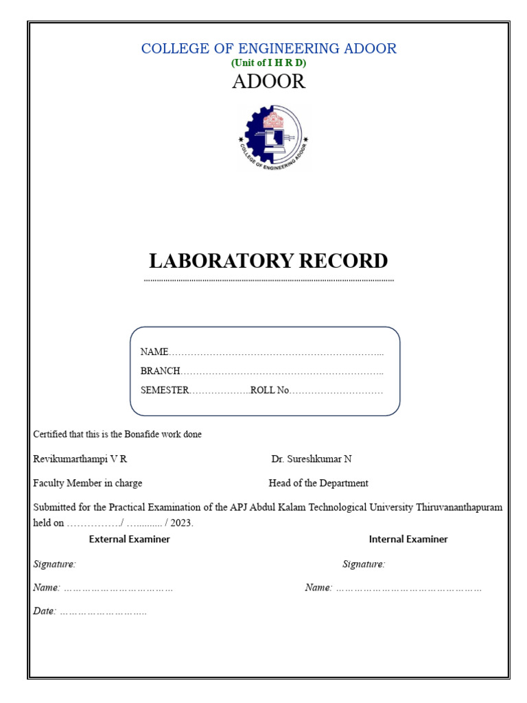 Lab Record Certificate Page | PDF | Computers