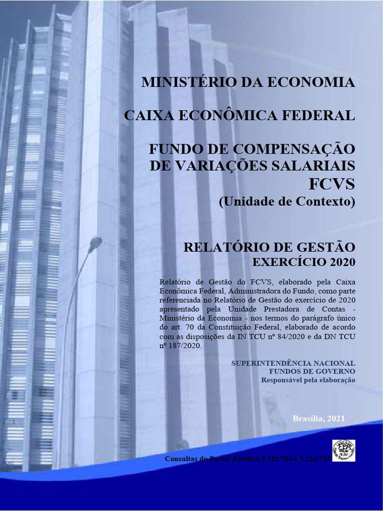 RG FCVS 2020 Completo | PDF | Orçamento | Sentença (jurídico)