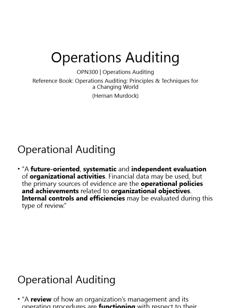Operational Auditing Essentials by Murdock | PDF | Internal Audit | Audit