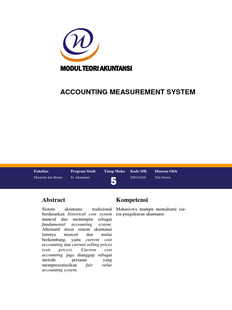 Modul Pertemuan 5 - Accounting Measurement System | PDF