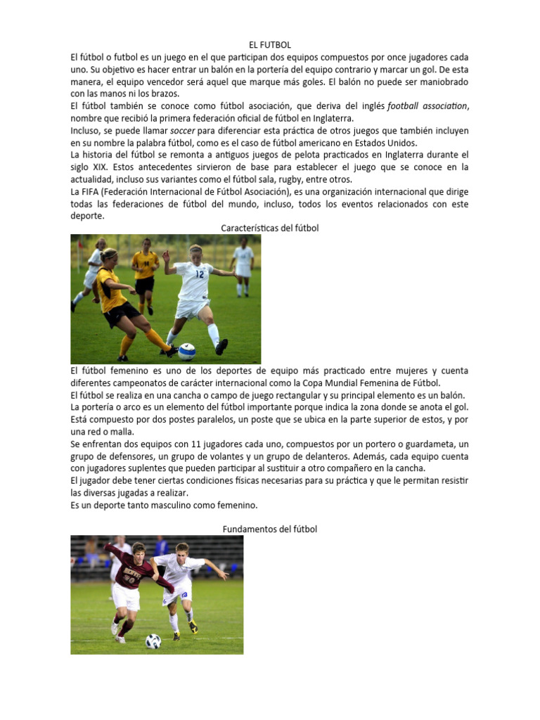 EL FUTBOL | PDF | Asociación de Futbol | Códigos de fútbol
