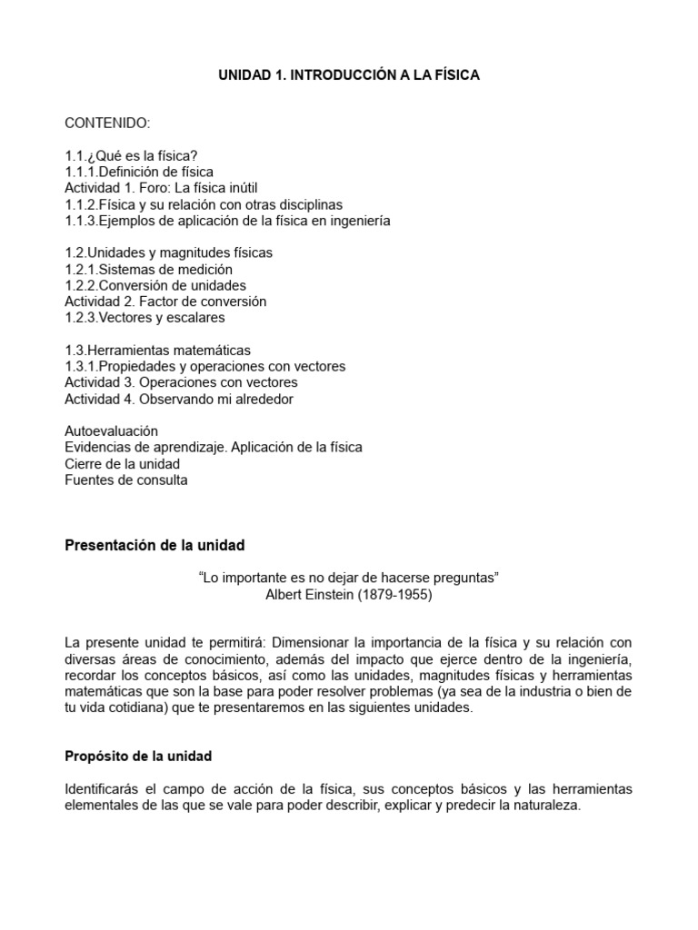 01 Introduccion A La Fisica | PDF | Sistema Internacional de Unidades ...