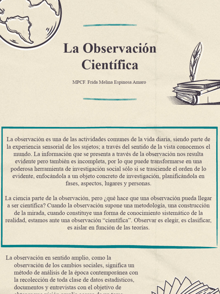 Observación Científica y Métodos Sociales | PDF | Observación | Método científico