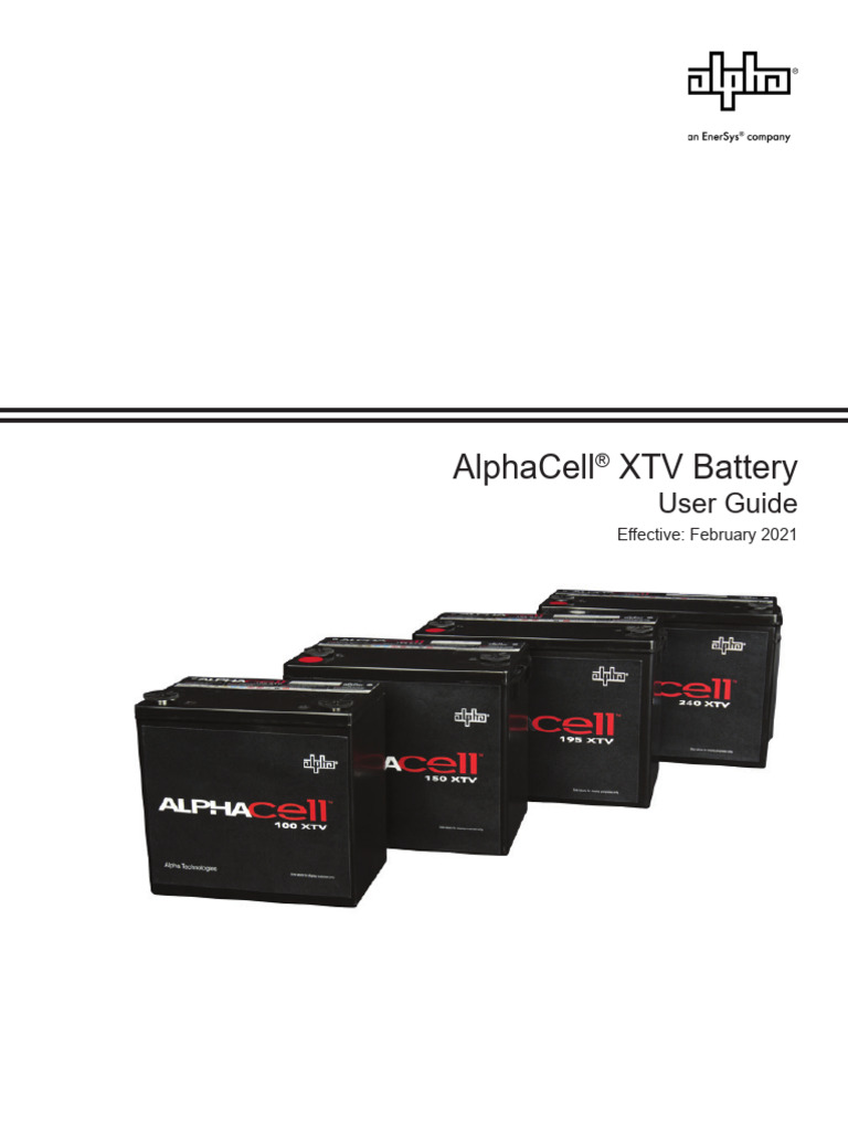 Alphacell XTV Battery: User Guide | PDF | Rechargeable Battery | Power Supply