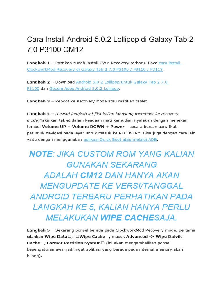 Cara Install Android 5 | PDF