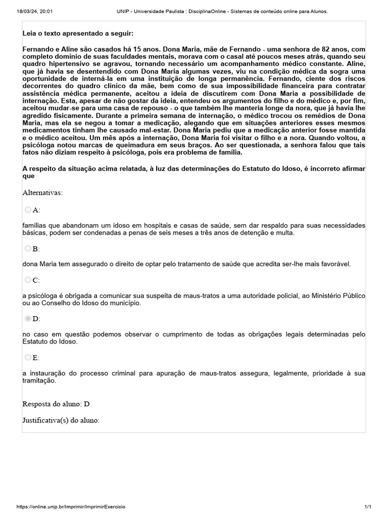 Mód 9 - Exerc. 1 | PDF | Psicologia | Família