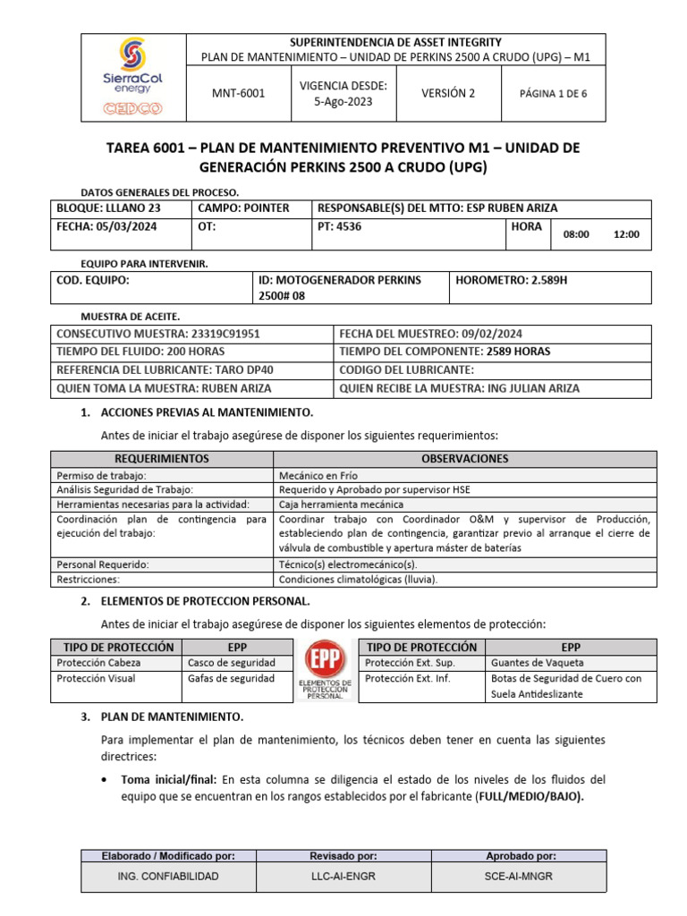 GEN 2500#08 POINTER 05 03 24 MNT-6001-M1-150h-V2 | PDF | Electricidad | Ingenieria Eléctrica