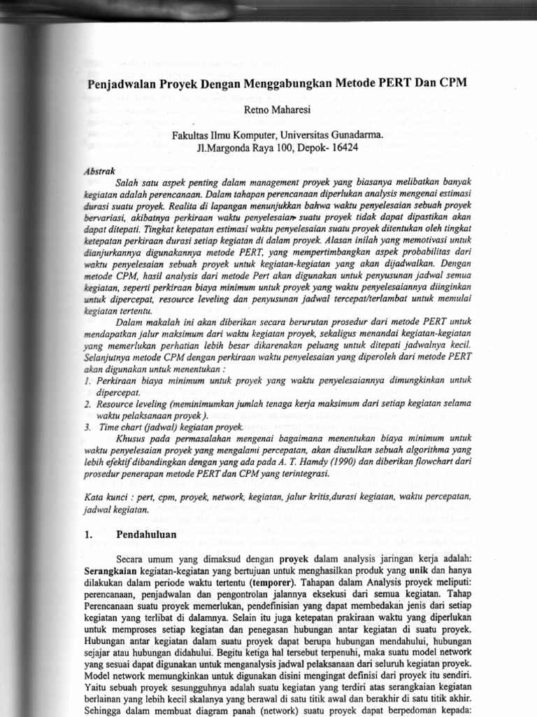 Penjadwalan Proyek Dengan Menggabungkan | PDF