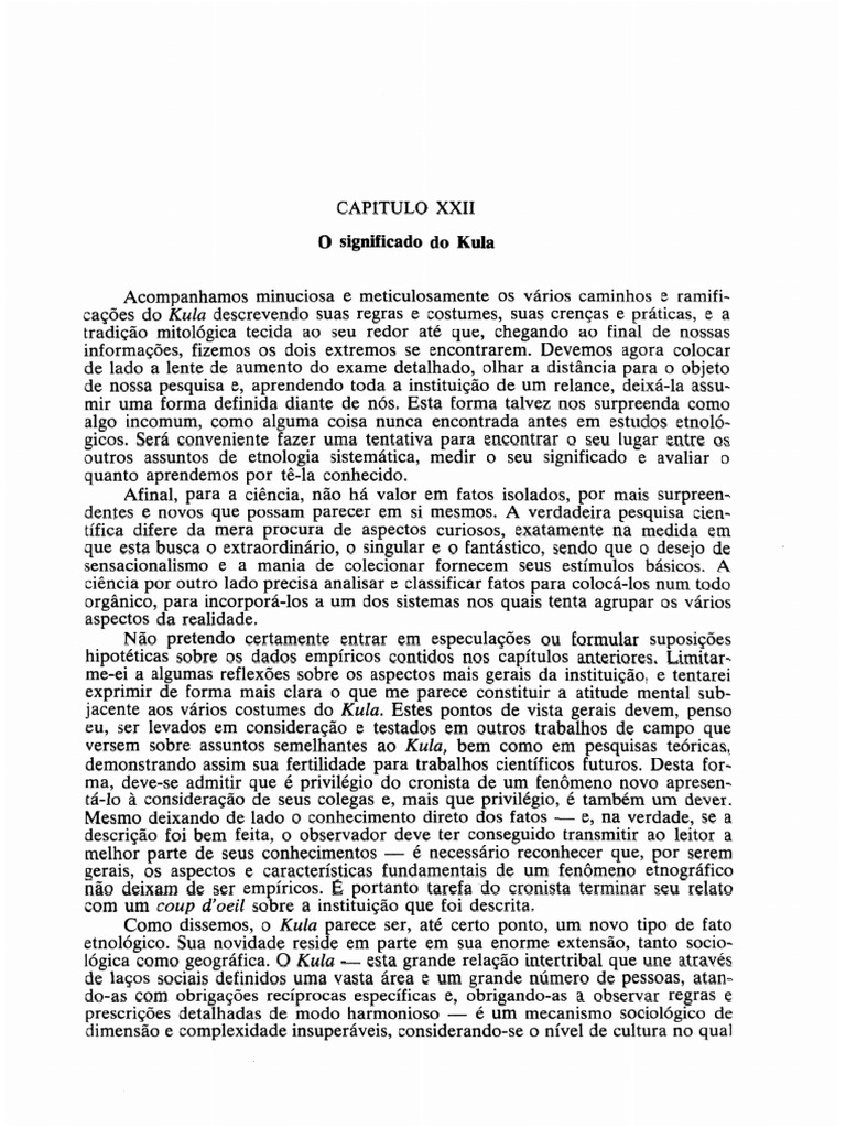 Malinowski O Significado Do Kula | PDF