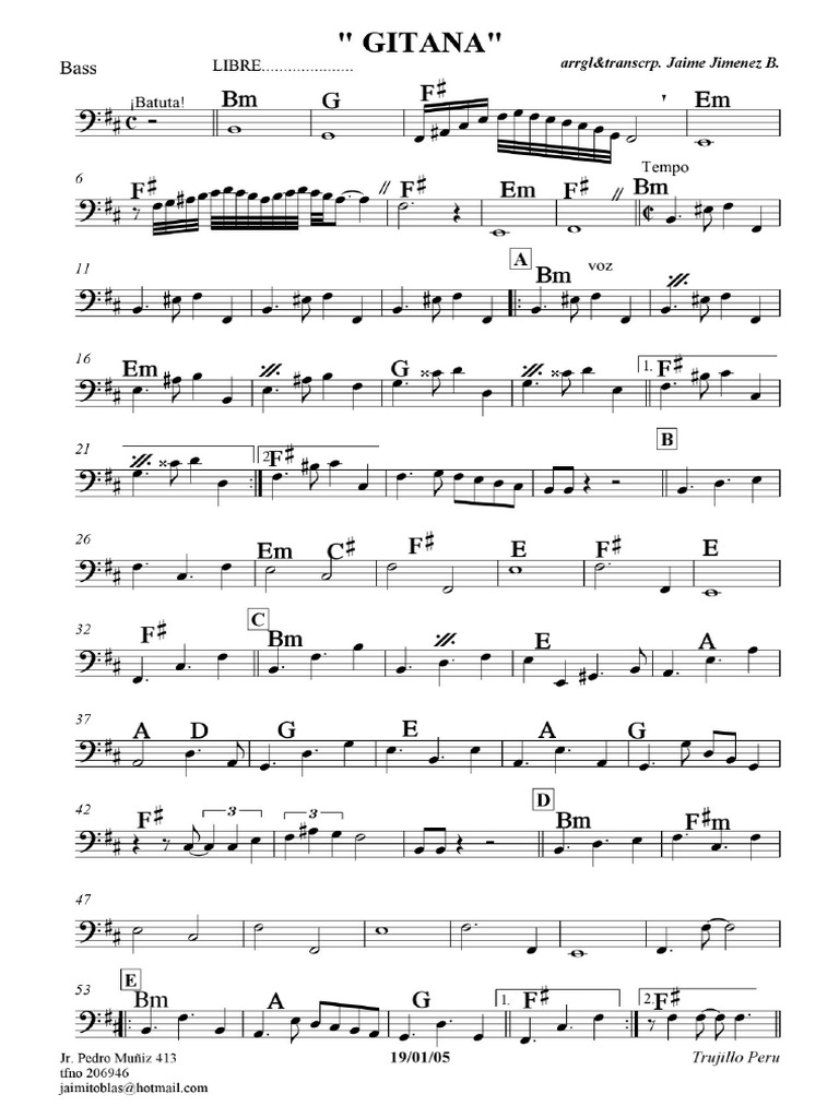 Willy Colon - Gitana - Bass.pdf | PDF