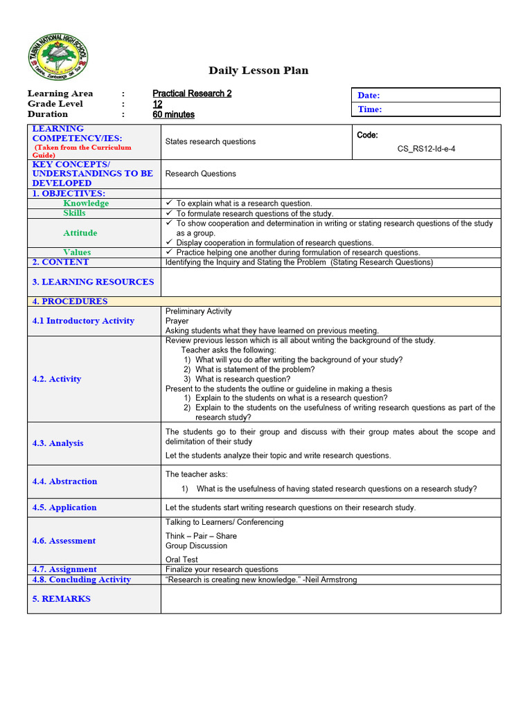 dLp PR2 - 10 | PDF | Learning | Lesson Plan