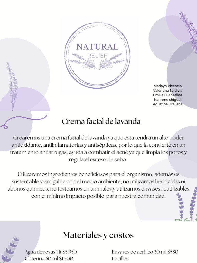 Crema Lavanda | PDF | Cocina, comidas y vino