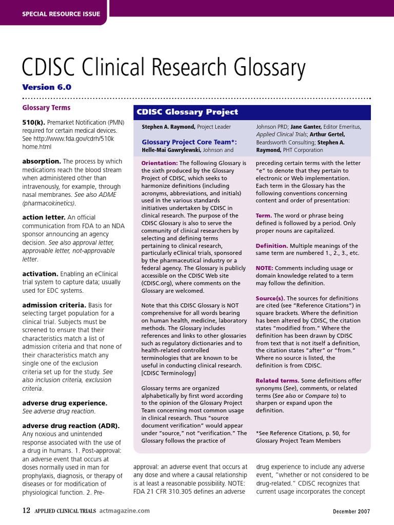Glossary Clinical Trials | PDF | Clinical Trial | Institutional Review ...