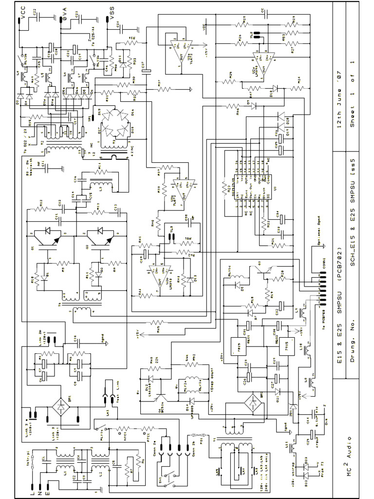 SCH - E15 & E25 - SMPSU Iss5 (Schematic Design) | PDF