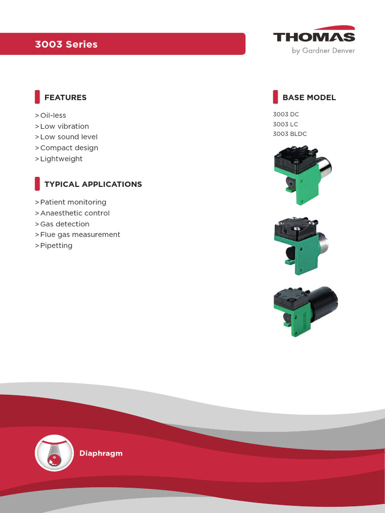 Thomas Vacuum Pump 3003-Series | PDF | Vacuum | Pump