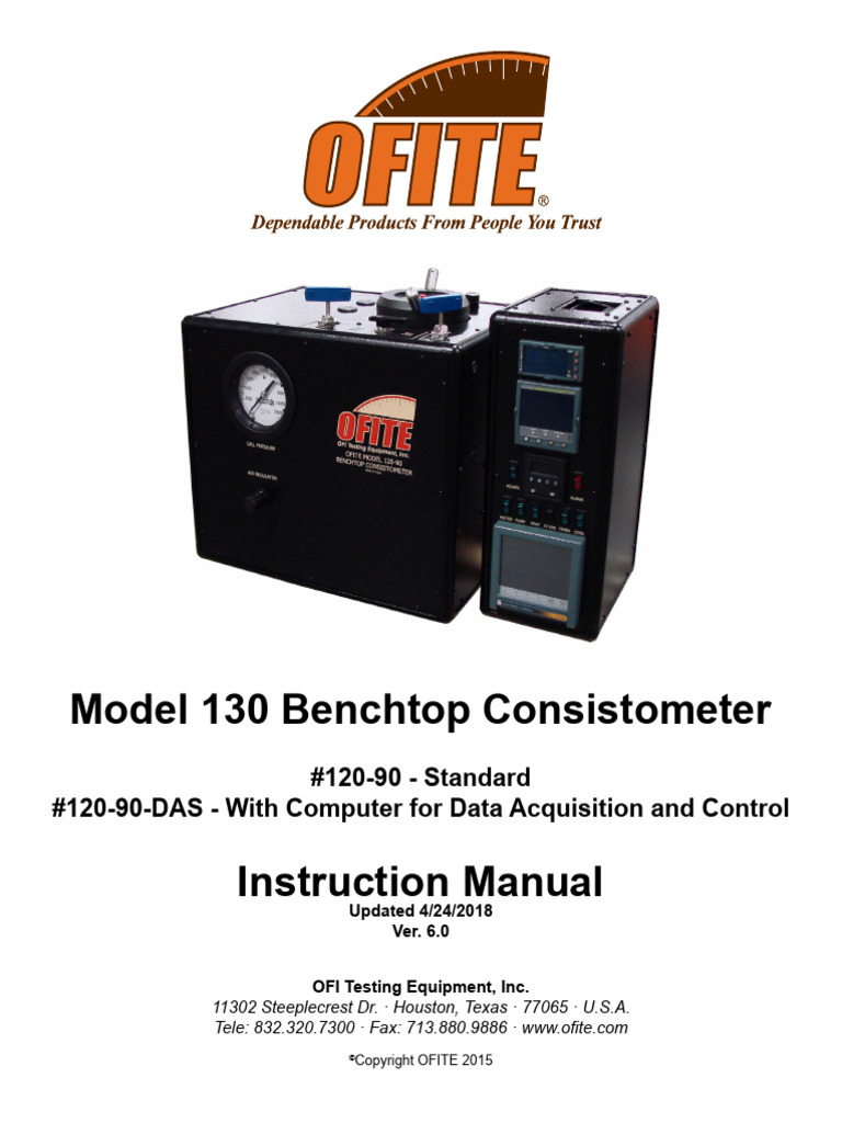 OFITE Benchtop Consistometer User Manual | PDF | Computer File ...