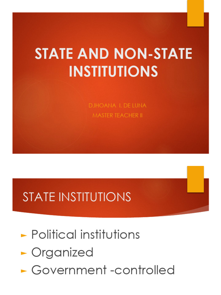 STATE AND NON STATE INSTITUTIONS | PDF | Trade Union | Cooperative