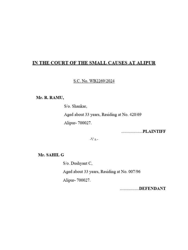 Defendant's Written Statement in Alipur Case | PDF | Lawsuit | Affidavit