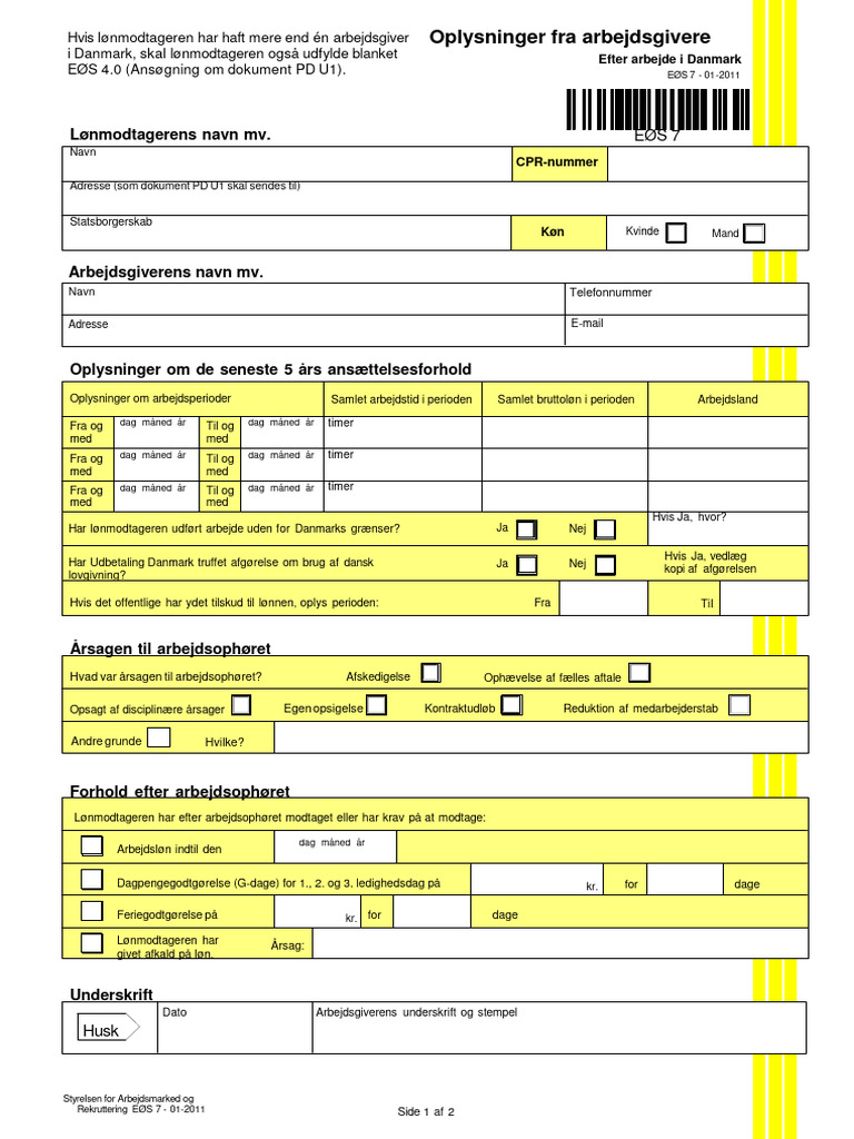 Eoes 7 Arbejdsgiver | PDF
