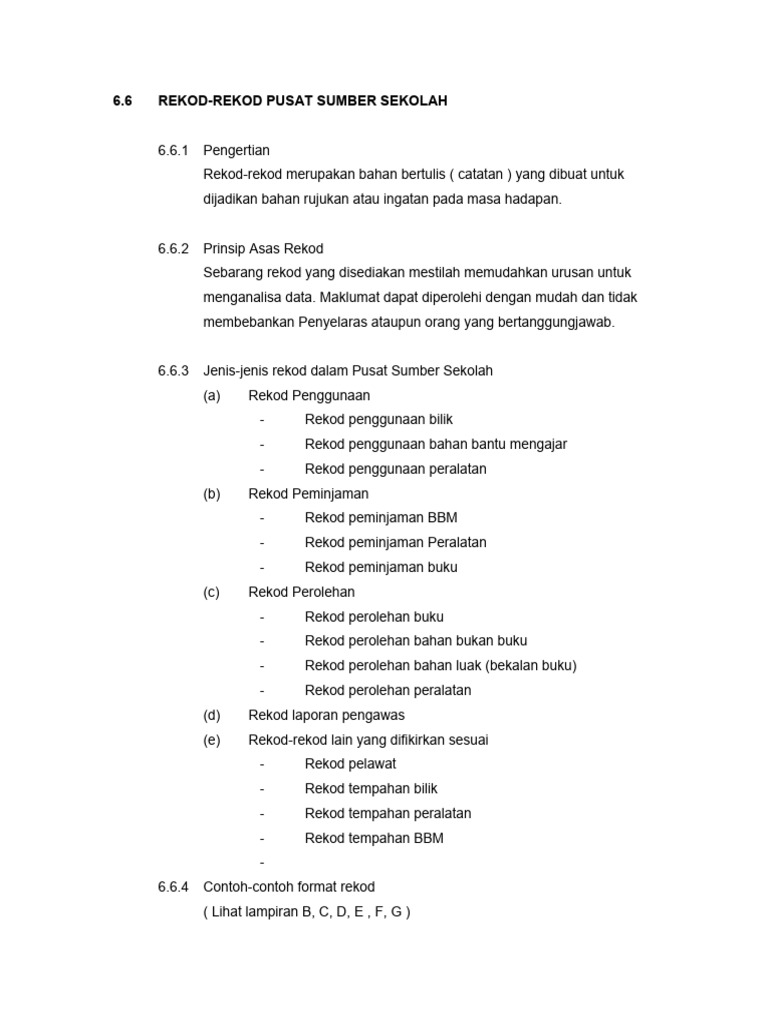 Bab 6.6 REKOD PSS | PDF