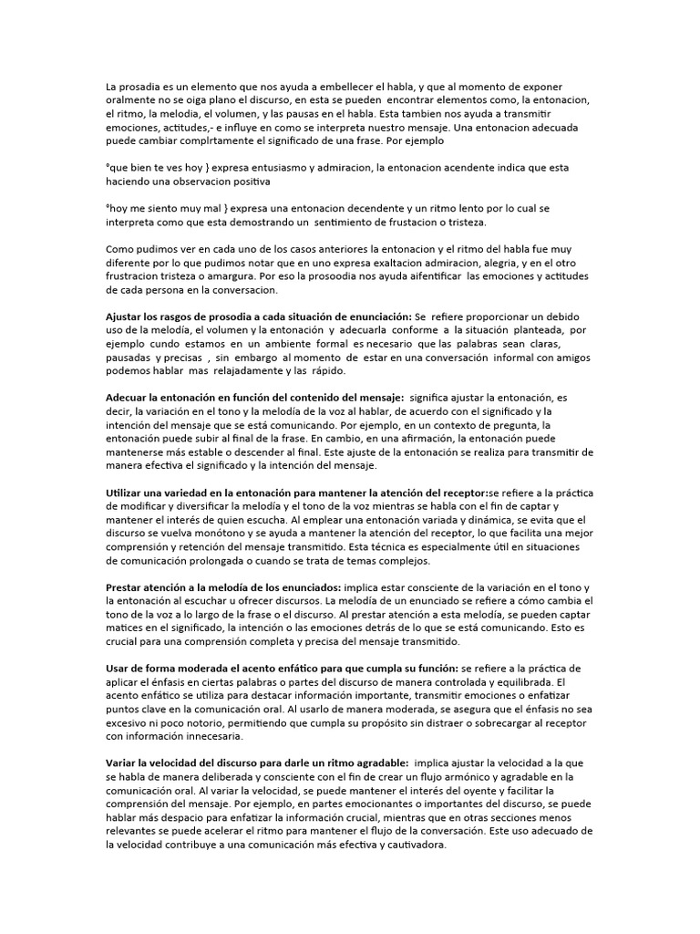 La Prosadia Es Un Elemento Que Nos Ayuda A Embelle | PDF | Comunicación ...