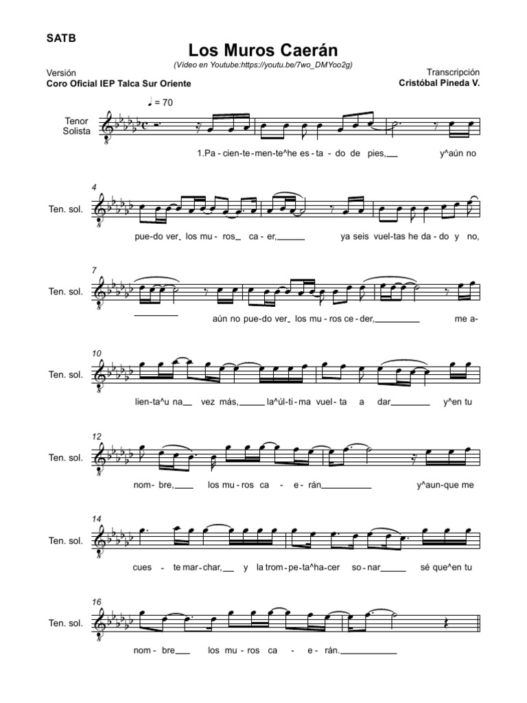 Los Muros Caerán - Partitura Completa | PDF