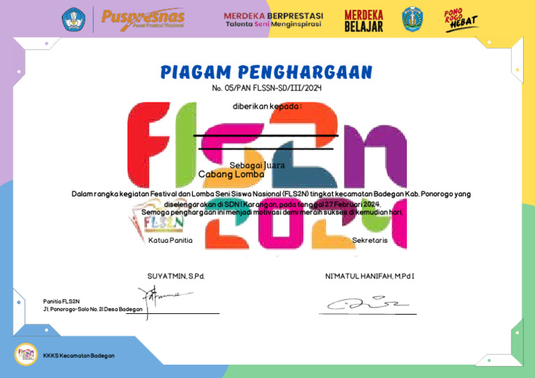 Sertifikat fls2n 2024 (3) | PDF