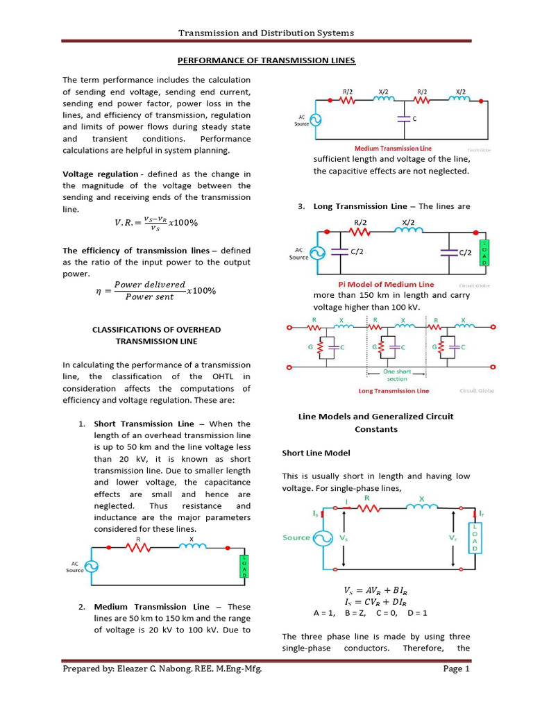 Performance of Transmission Lines | PDF | Electric Power Transmission ...