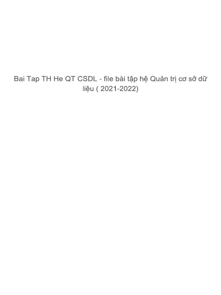 BT CSDL | PDF
