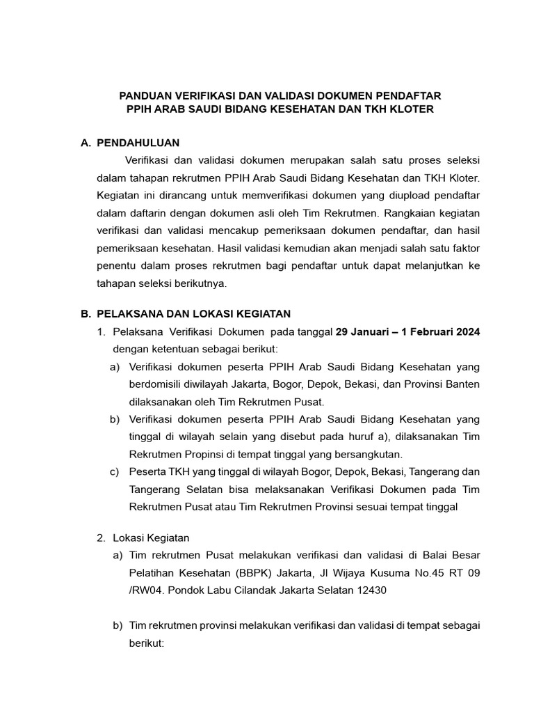 Panduan Verifikasi Dan Validasi Dokumen Tkhi | PDF