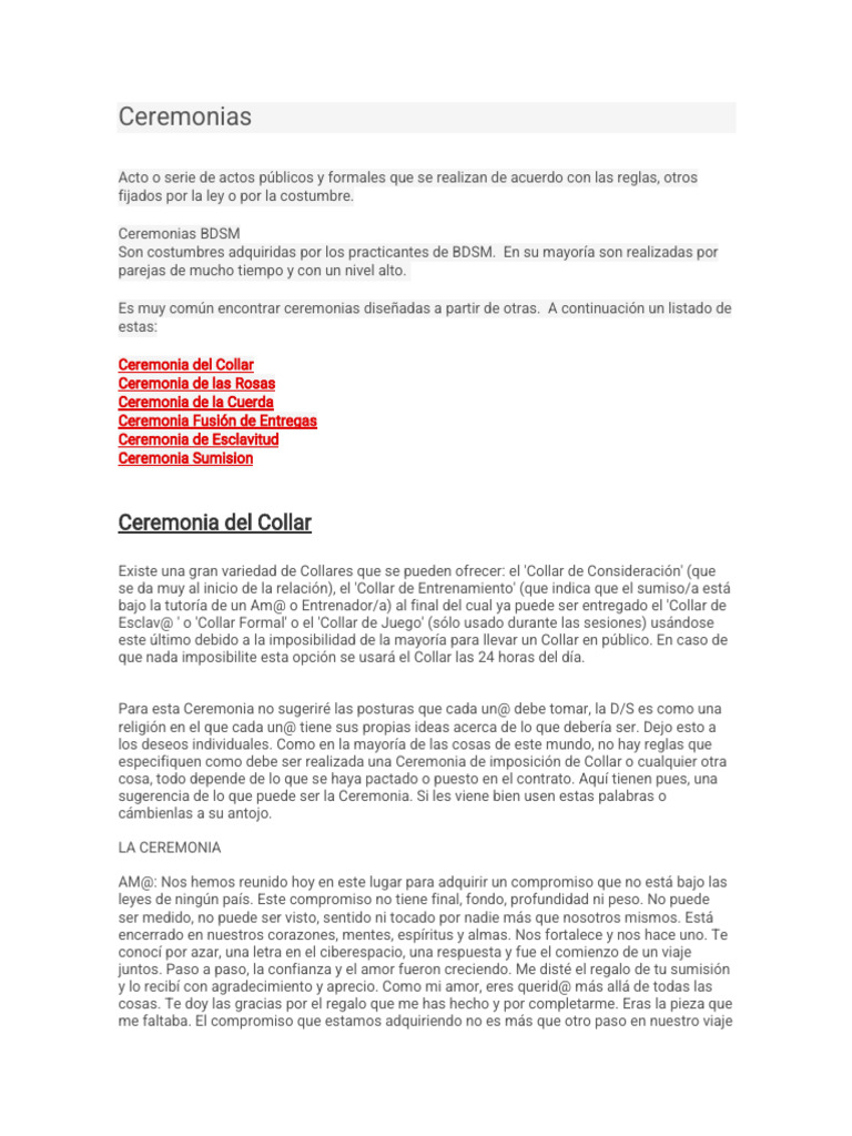 CEREMONIAS BDSM | PDF