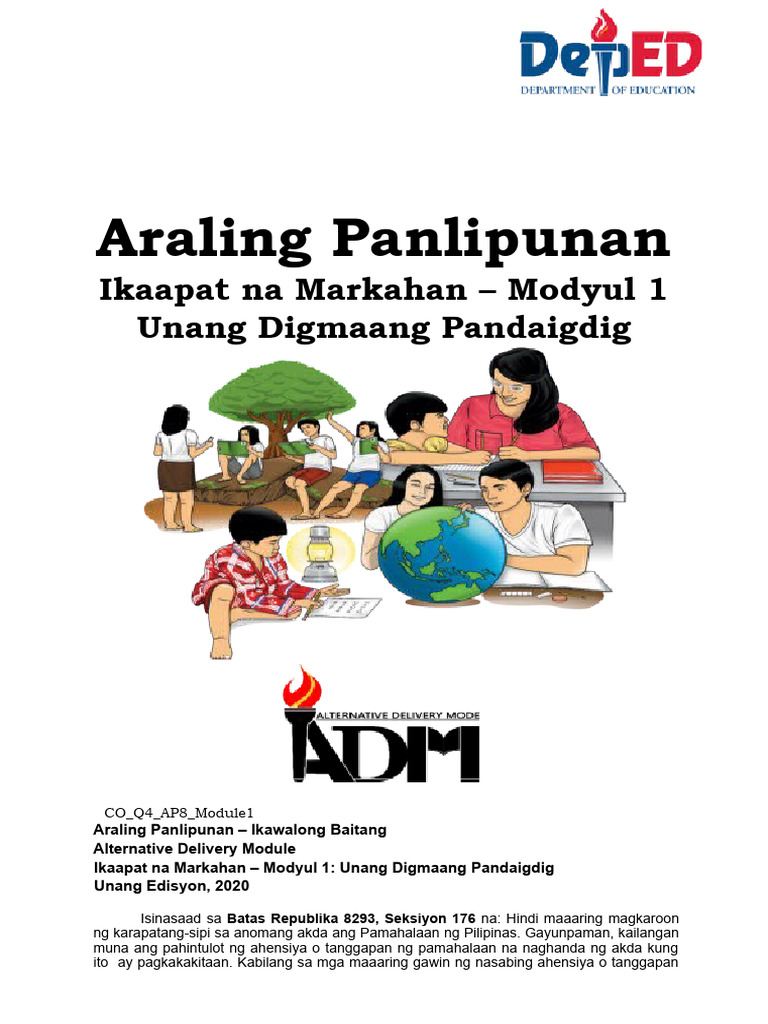 CO_Q4_AP8_MODULE1_UnangDigmaangPandaigdig | PDF