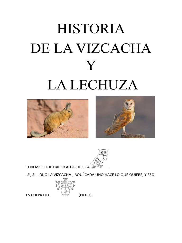 CUENTO CON IMAGENESHISTORIA DE LA VIZCACHA Y LA LECHUZA | PDF CUENTO CON IMAGENESHISTORIA DE LA VIZCACHA Y LA LECHUZA | PDF