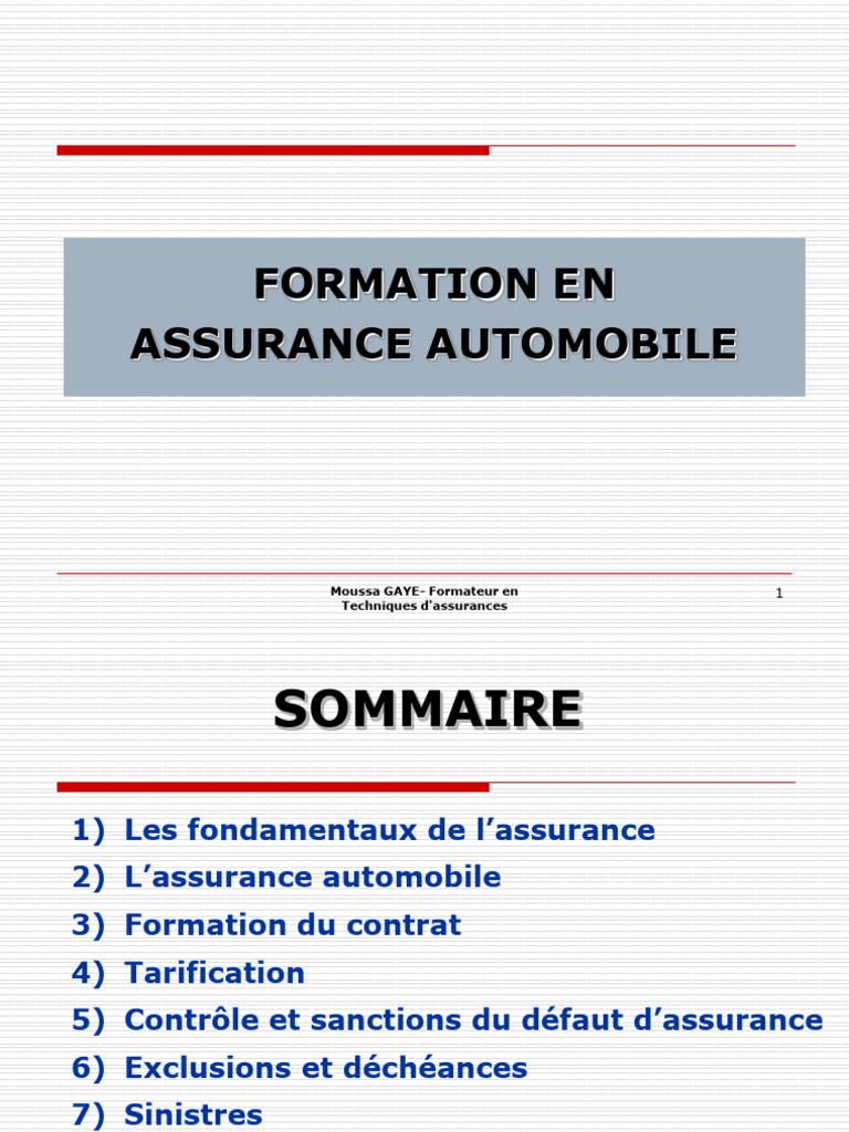 Formation en Assurance Automobile | PDF | Assurance | Économie