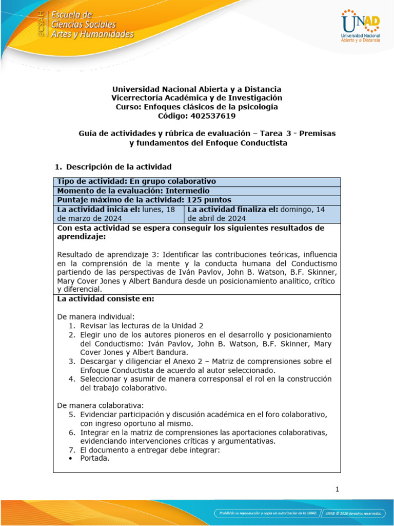 Guía de Actividades y Rúbrica de Evaluación - Unidad 2 - Tarea 3 ... Guía de Actividades y Rúbrica de Evaluación - Unidad 2 - Tarea 3 ...