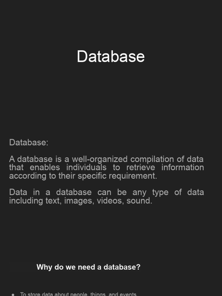 Database | Download Free PDF | Sql | Databases Database | Download Free PDF | Sql | Databases
