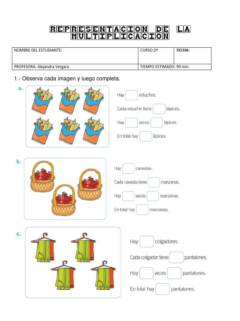 Representaciones de multiplicaciòn 2 | PDF | Matemáticas | Aritmética
