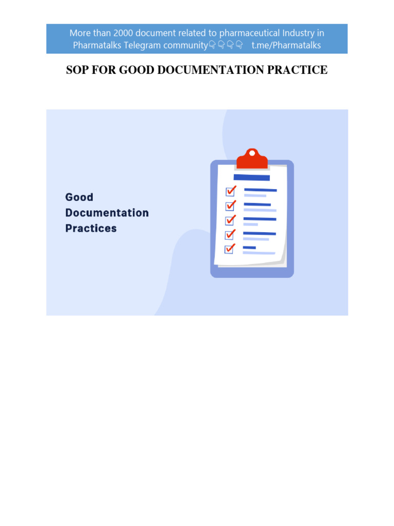 Sop For Good Documentation Practice | Download Free PDF | Quality Assurance