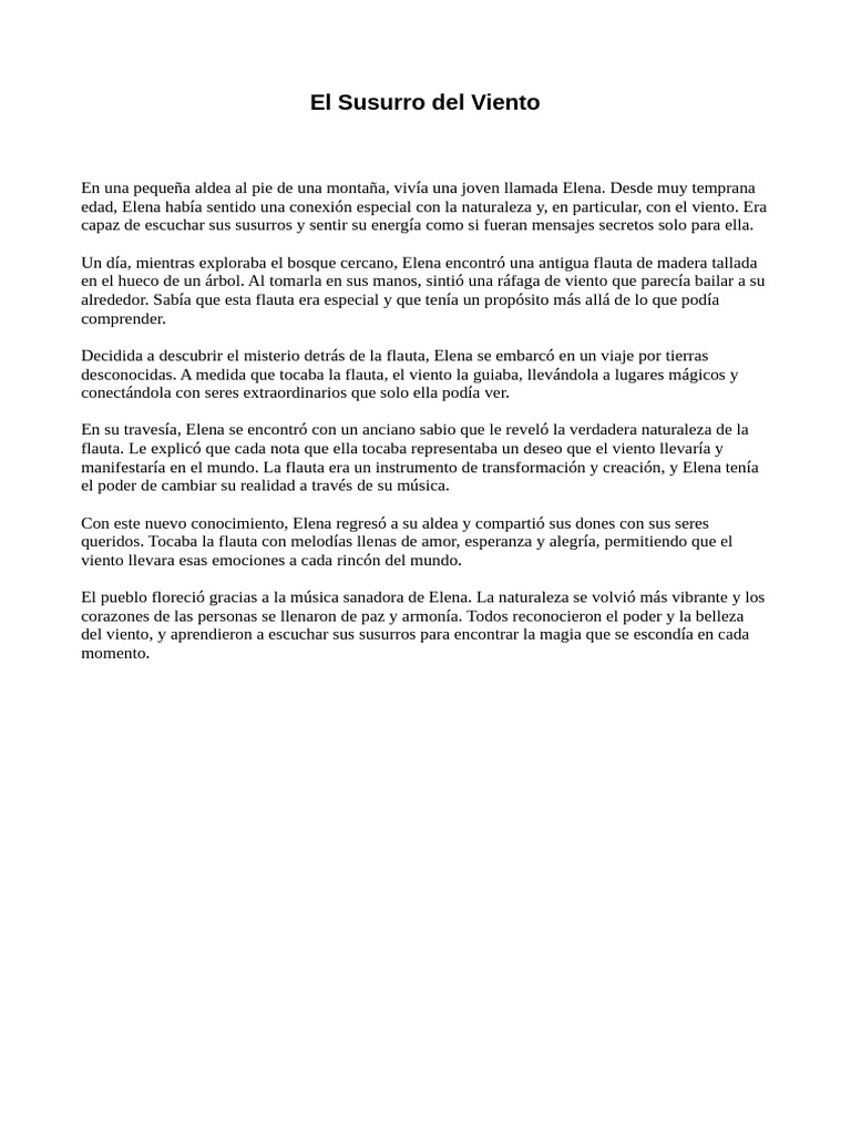 El Susurro Del Viento Y Elena Pdf Poesía
