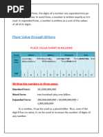 Place Value Chart To Billions Printable | PDF