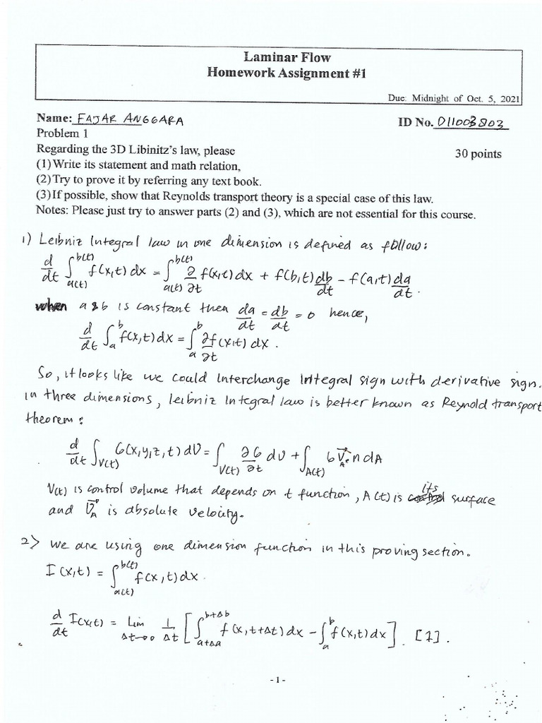 d11003803 HW1 Laminar Flow | PDF