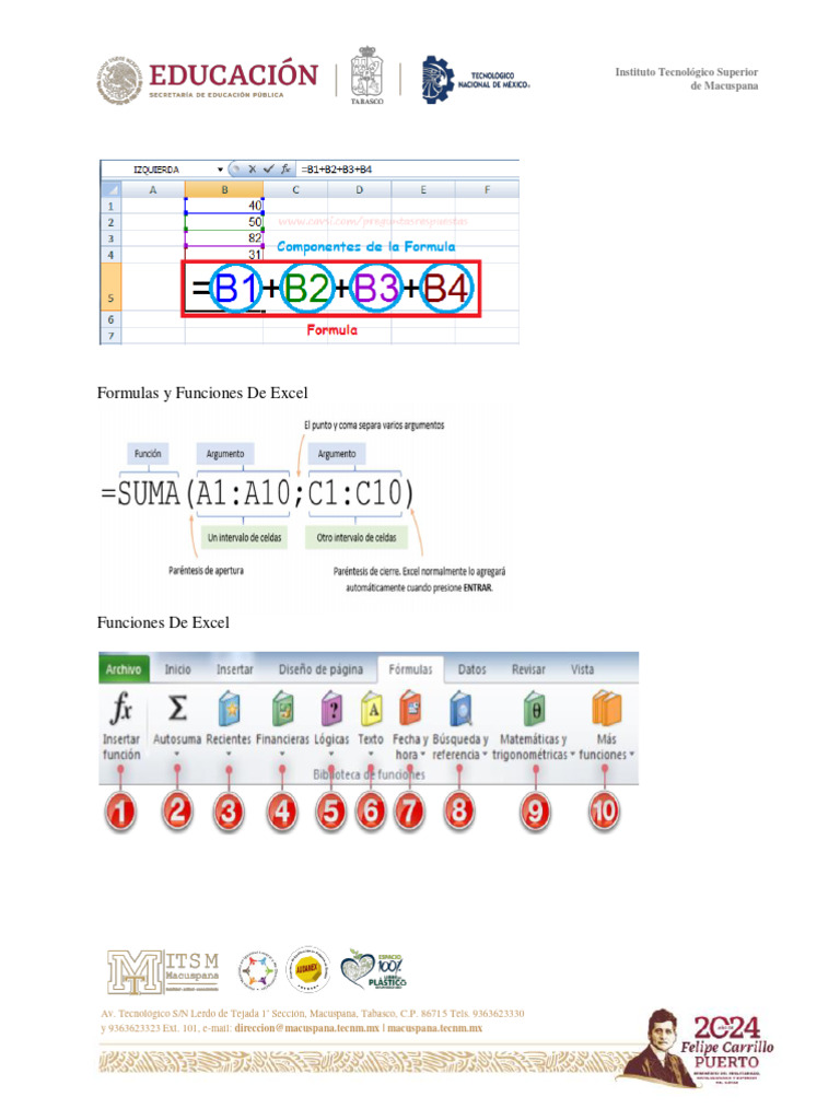 Formulas Y Funciones De Excel Pdf